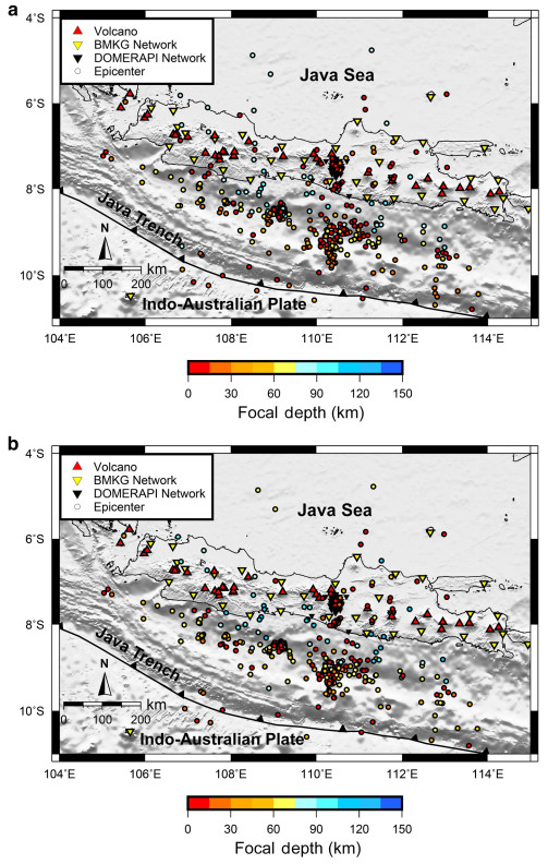 Relocation of hypocenters from DOMERAPI and BMKG networks: a ...