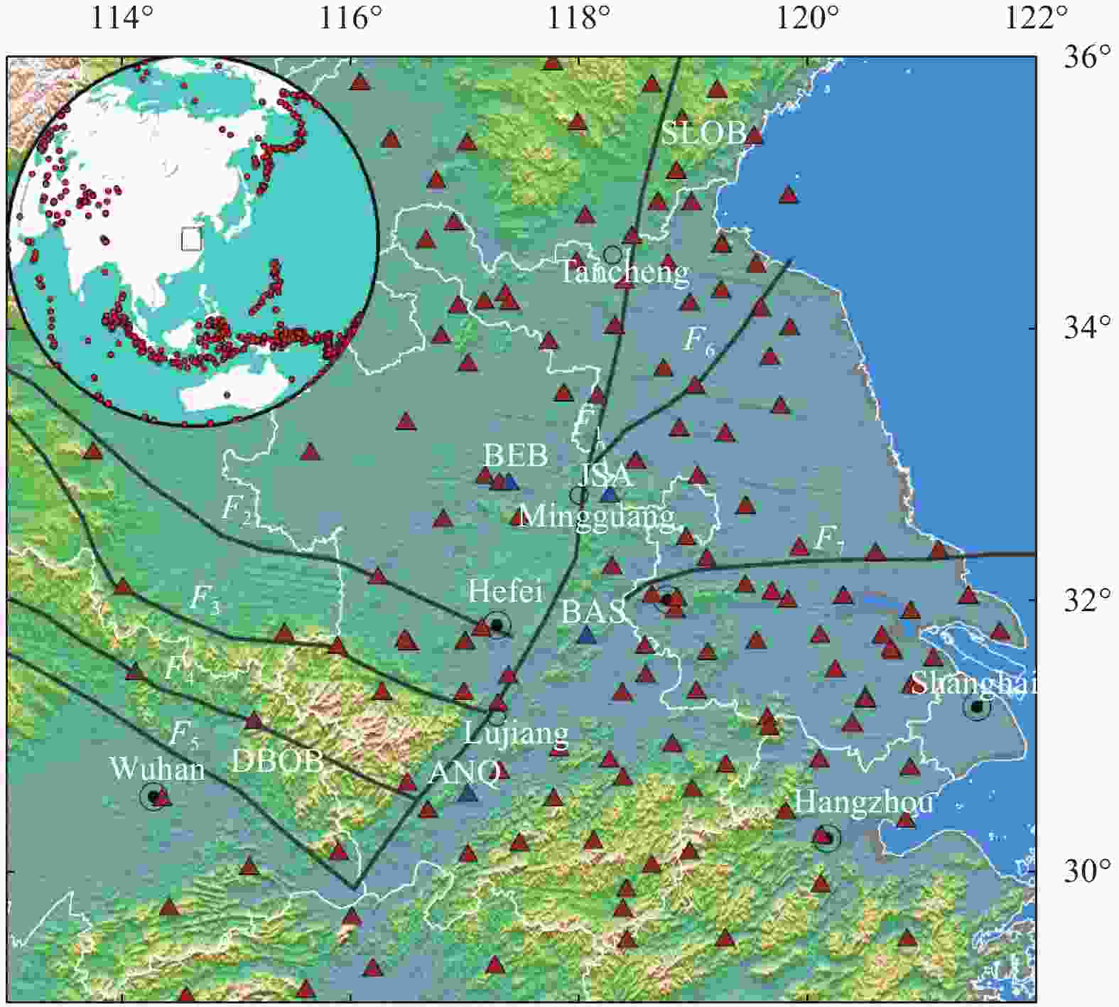 Lateral variation in Moho depth around the southern Tanlu fault zone ...